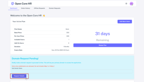 Tenant domain request - CZ App Studio